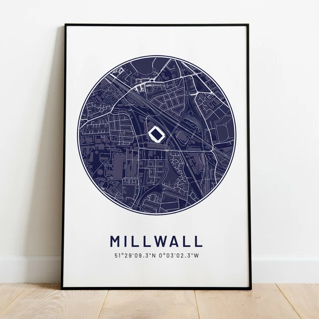 MILLWALL NEW DEN Stadium Map Poster Photo Art Print Millwalll ...