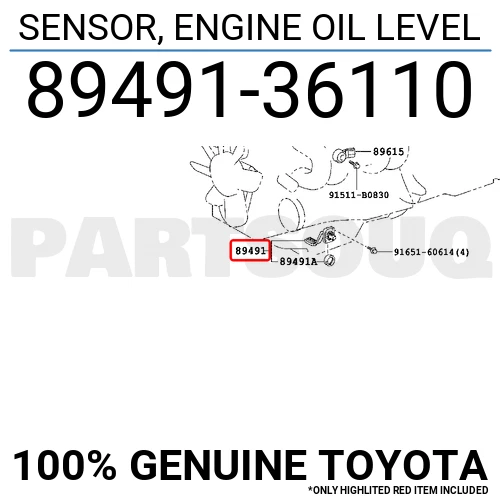 8949136110 GENUINE TOYOTA SENSOR, ENGINE OIL LEVEL 89491-36110 EUR 204 ...