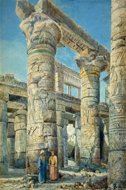 CHARLOTTE ANNE CUBITT (née Kennard) Watercolour Painting Egyptian ...