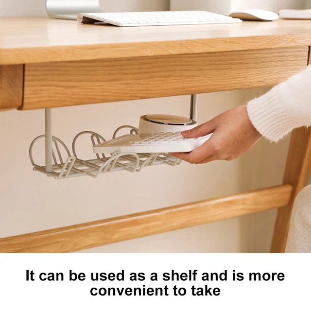 UNDER TABLE STORAGE Rack Cable Management Tray Desk Socket Holder Wire ...