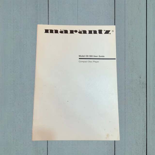 MARANTZ CD593 CD Player Operating Instructions Manual £6.95 - PicClick UK