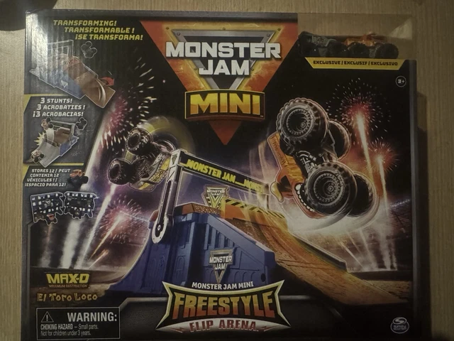 MONSTER JAM MINI Freestyle Flip Arena Playset and Storage Kids Toy £18. ...