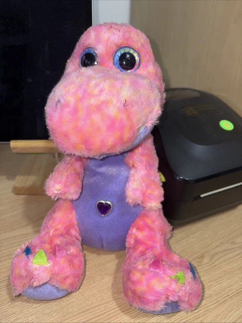 WILD REPUBLIC PINK Purple Dinosaur Soft Toy T-REX Plush Teddy 12 Inch £ ...