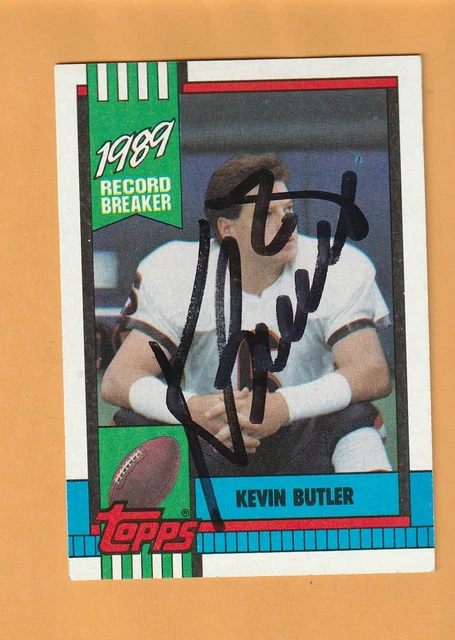 KEVIN BUTLER CHICAGO Bears AUTO signé 1990 Topps Georgia Bulldogs 3P ...