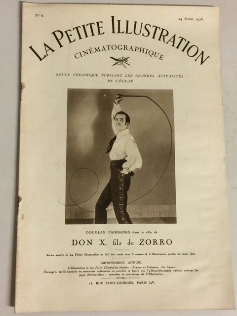 PETITE ILLUSTRATION CINEMATOGRAPHIQUE French film magazine #6 Douglas ...