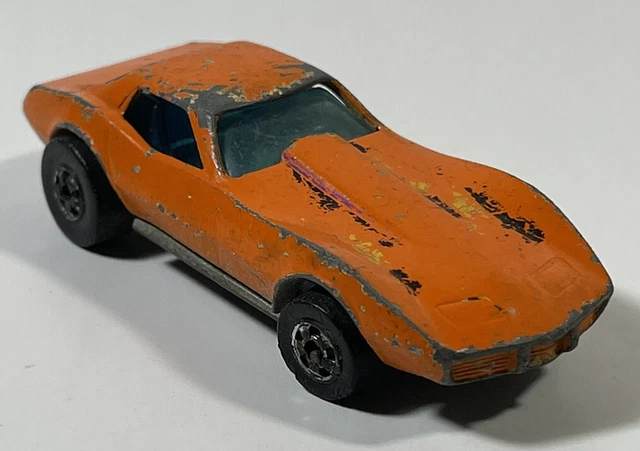 VINTAGE 1975 HOT Wheels Orange Corvette Stingray Blackwall échelle 1/64 ...
