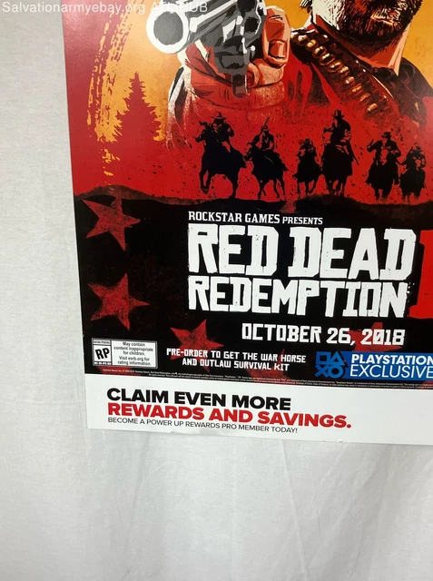 RED DEAD REDEMPTION 2 GameStop Display Poster 24in x 28in *Good ...