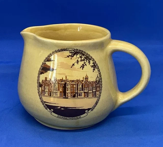 VINTAGE ROYAL SOUVENIR Jug FORDHAM POTTERY SANDRINGHAM Queen Elizabeth ...