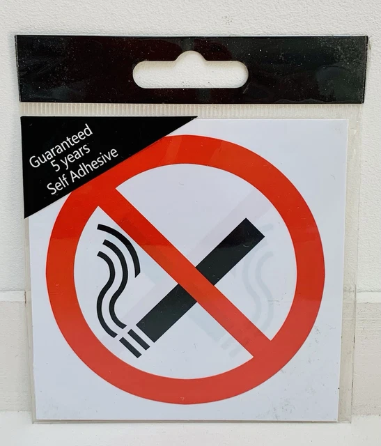 NO SMOKING SELF Adhesive Sign 4” x 4” British Standard Compliant £2.22 ...
