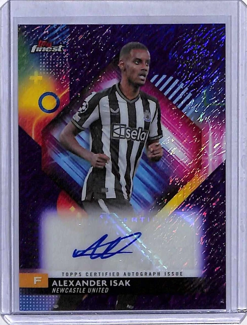 2023-24 TOPPS FINEST UCL Alexander Isak voiture violet scintillement ...