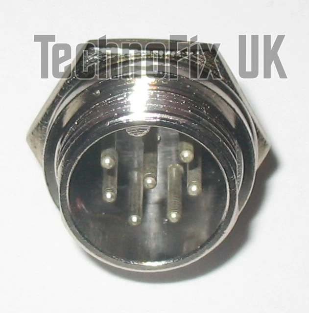 2 X 7 pin microphone connector locking chassis panel socket mike (GX16 ...