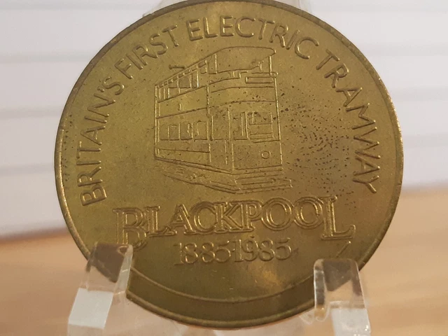 BLACKPOOL BRITAINS FIRST Electric Tramway NATIONAL SAVINGS TOKENS 1885. ...