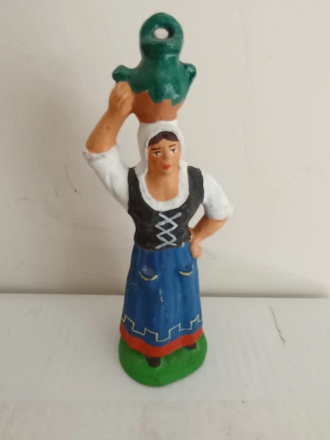 ANCIEN : SANTON De Lazare Smacchia terre cuite Polychrome 15 cm signé ...