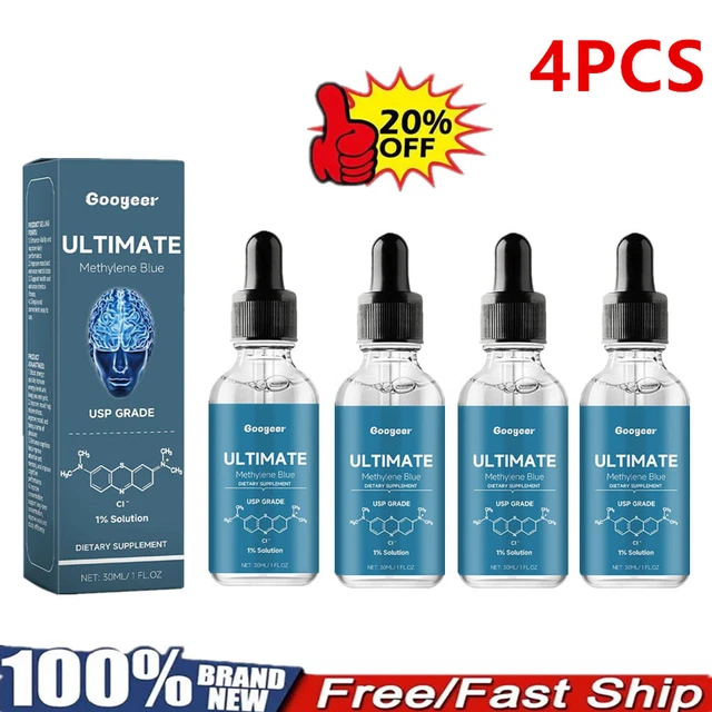 4X ULTIMATE METHYLENE Blue Health Drops 30ml 1% Solution High Purity ...