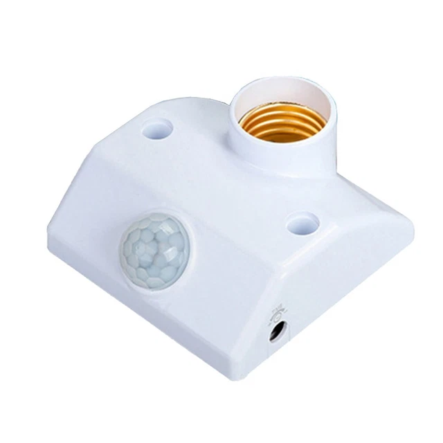 PIR MOTION SENSOR Light Socket Automatic Lamp Holder for E27 Bulbs 110 ...