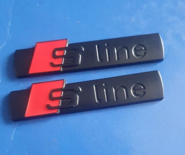 2 X LOGO S LINE SLINE emblem black badge Audi A1 A2 A3 A5 A7 Q3 Q5 Q7 £ ...