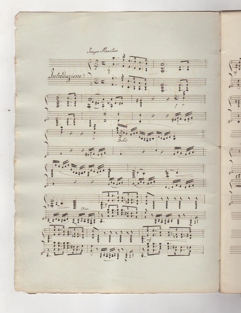 PIXIS PETER JOHANN Manoscritto Musica INTRODUZIONE E VARIAZIONI ...