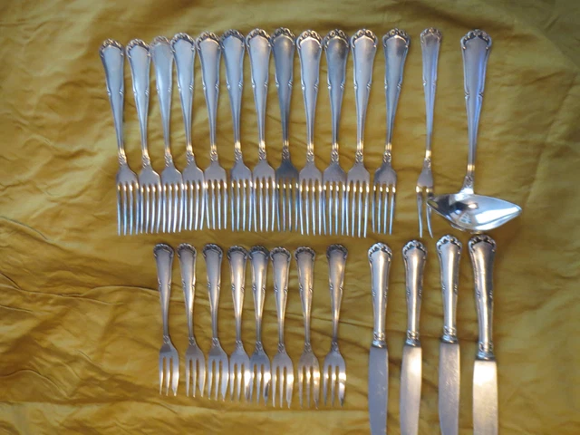 AWS WELLNER SILBER 100 Elefant Punze Altes Besteck Einzelteile 26 ...