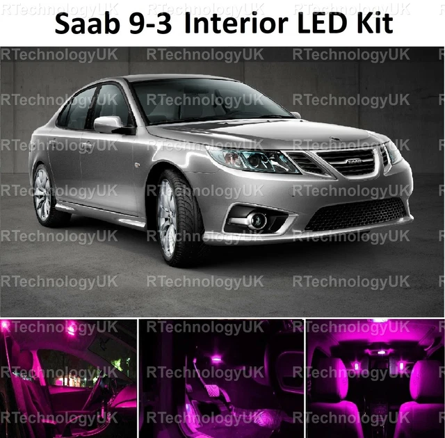 PINK PURPLE PREMIUM Saab 9-3 2002+ Led Interior Upgrade Kit Set Xenon £ ...