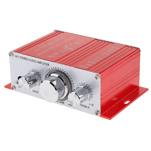 12V 2CH MINI HiFi Stereo Audio Amplifier AMP For Car Motorcycles Radio ...