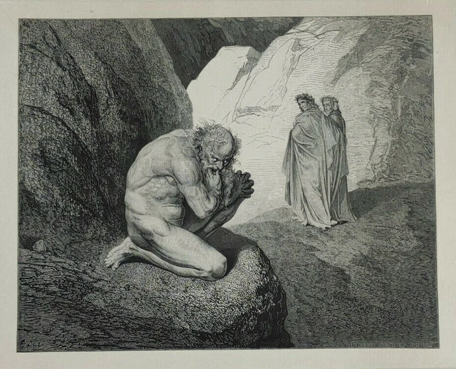 ENGRAVING L'INFERNO BY DANTE ALIGHIERI drawing Gustave DORE Pluto and ...