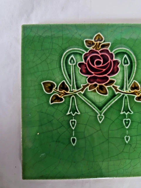 CHARMING ENGLISH Art Nouveau Antique 6 Inch Tile £36.00 - PicClick UK