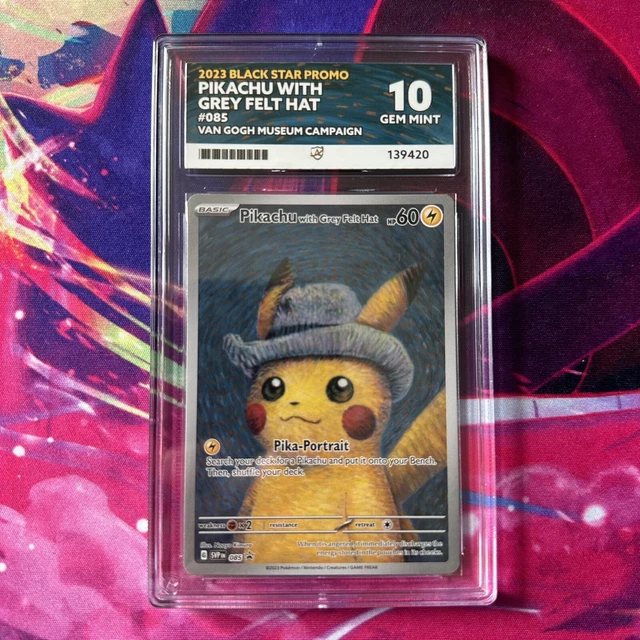 POKÉMON X VAN Gogh Museum: Pikachu With Grey Felt Hat 085 Ace GEM MINT ...
