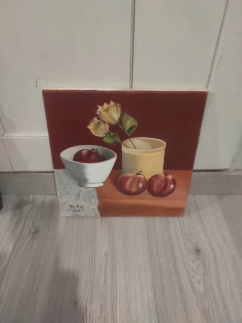 ANCIEN TABLEAU HUILE sur toile nature morte signé ria noy EUR 18,00 - PicClick FR