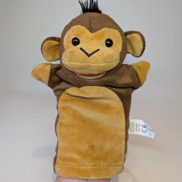 TJM MONKEY HAND Puppet With Sounds Tested And Working Brown Polyester ...