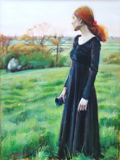 BEAUVALE / ORIGINAL Framed Oil Painting / Female Figure / English ...