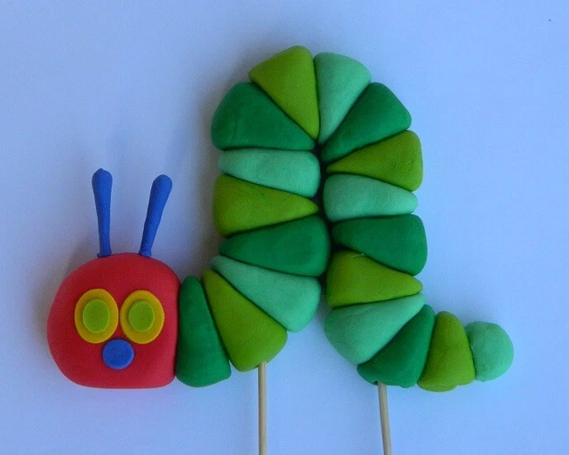3D EDIBLE HUNGRY CATERPILLAR INSPIRED cake topper CUPCAKE DECORATIONS ...