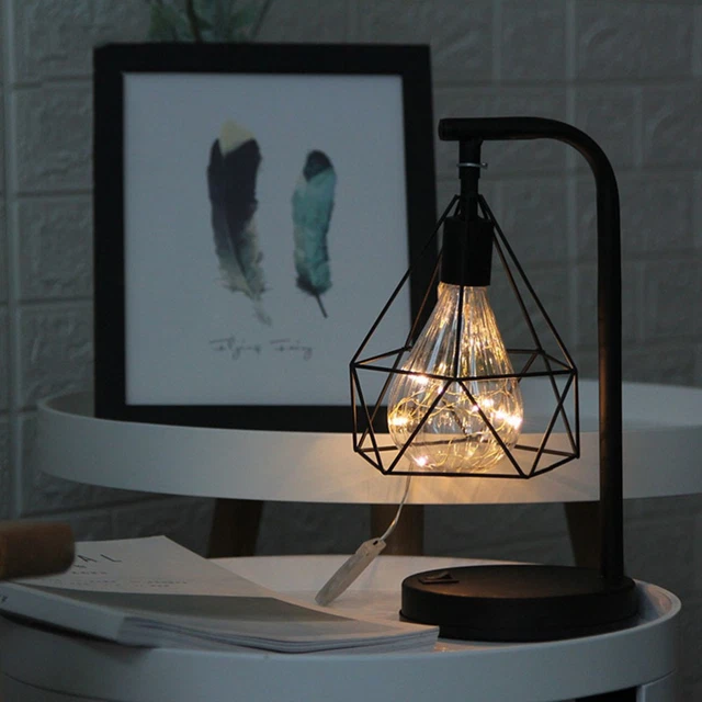 CREATIVE COPPER WIRE Bedside Lamp Decorative Desktop Night Light for ...