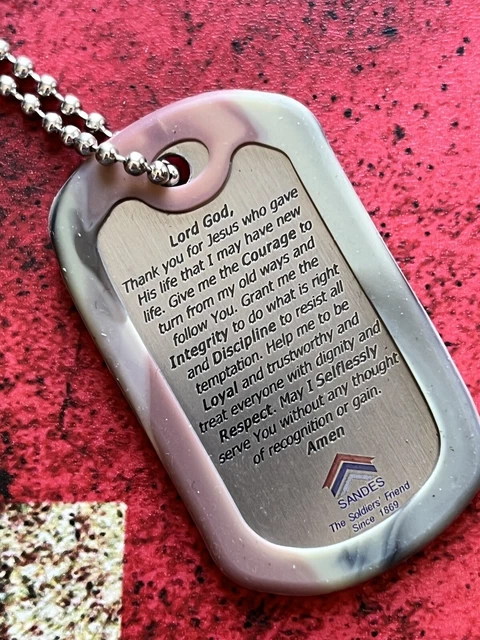 BRITISH ARMY CORE Values Dog Tag and Values Prayer (Sandes) CDRILS. A ...