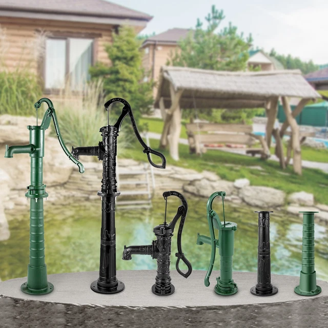 VEVOR HAND WATER Pump/Stand Cast Iron Garden Deep Well Manual Pump ...