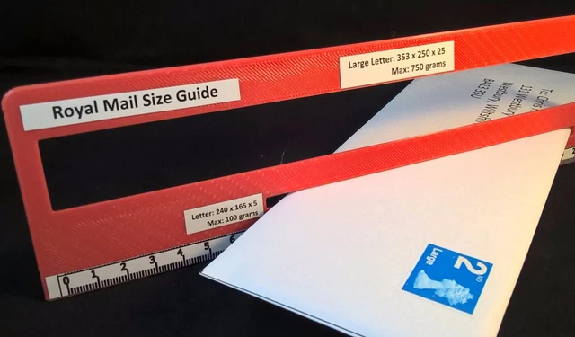 ROYAL MAIL PPI Letter Size Guide Post Office Postal Price Postage Ruler ...