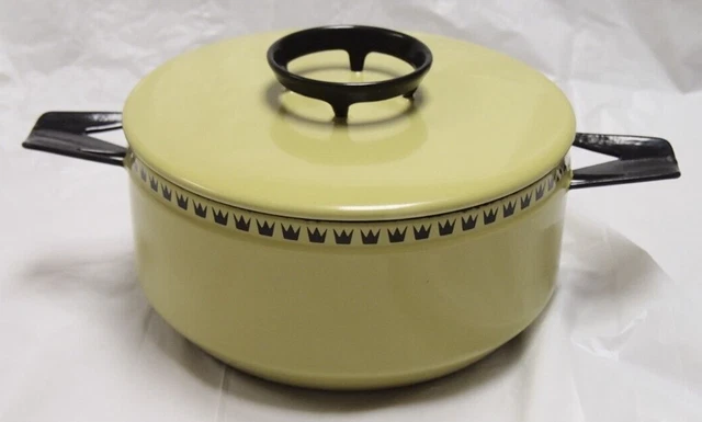 DAN KOK ENAMEL Pot + Lid Vintage Yellow-y Green Glud & Marstrand ...