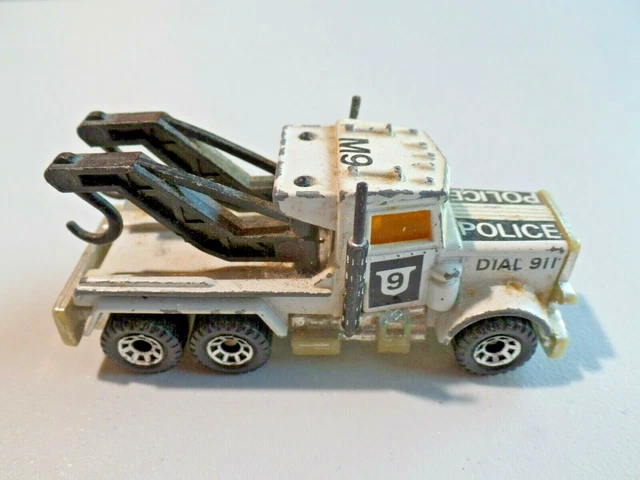 MATCHBOX PETERBILT POLICE Tow Truck M9 White Die Cast 1981 Loose £6.98 ...
