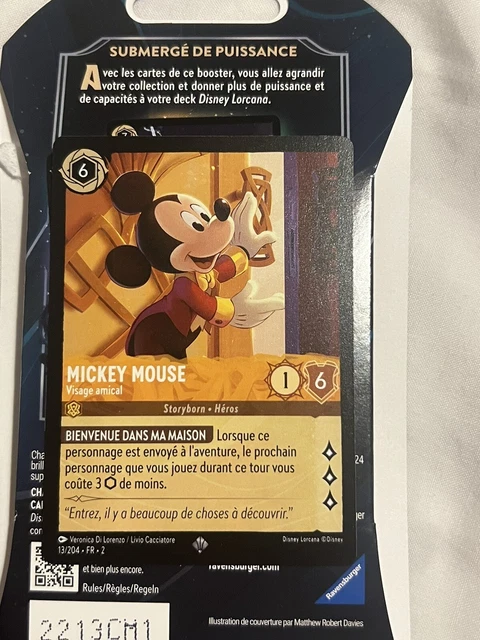 CARTE LORCANA DISNEY TCG Mickey Mouse 13/204 Super Rare Chapitre 2 ...