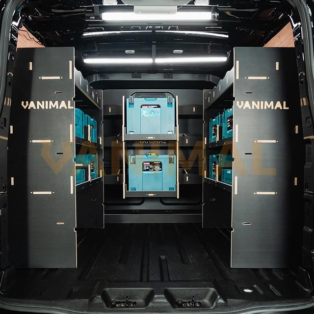 FORD TRANSIT CUSTOM 2025+ Crew Cab Twin MakPac & Bulkhead Hexaboard Van ...