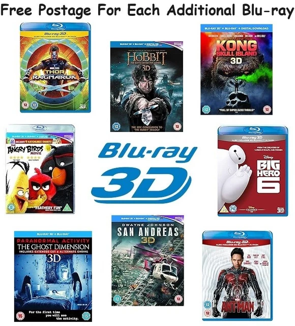 3D MOVIES (BLU-RAY 3D + 2D) Action, Sci-fi, Horror, Disney, Marvel, DC, Animated £2.00 - PicClick UK