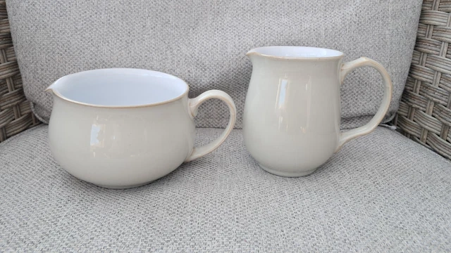 DENBY LINEN - TWO Jugs: One Gravy boat / jug, one cream / milk jug £50. ...