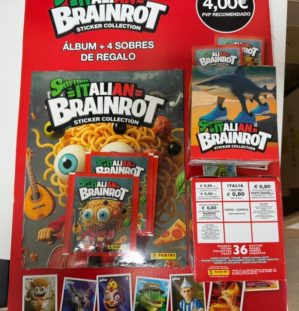 💥 2025 SKIFIDOL Italian BrainRot Sticker LOT x2 box 36 packs + Album ...