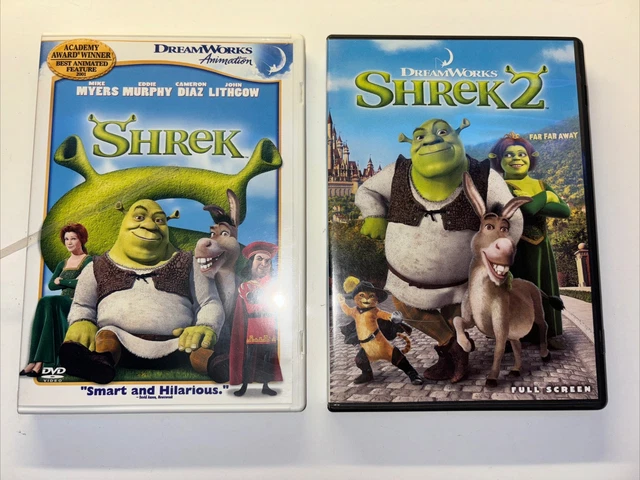 SHREK 1 AND Shrek 2 DVD Lot Dreamworks Animation Movie Cartoon £6.41 ...