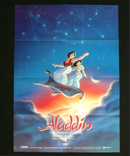 ALADDIN DISNEY ANIMATED Cartoon Poster Flying Carpet Genie C29 £16.48 ...