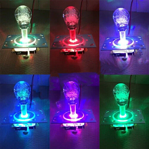 ARCADE JOYSTICK COLORFUL 4-8 way LED Illuminated for jamma machine ...