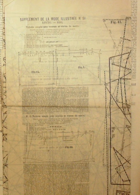 LA MODE ILLUSTRÉE journal 1890 n° 51 + Patrons veste au crochet costume ...