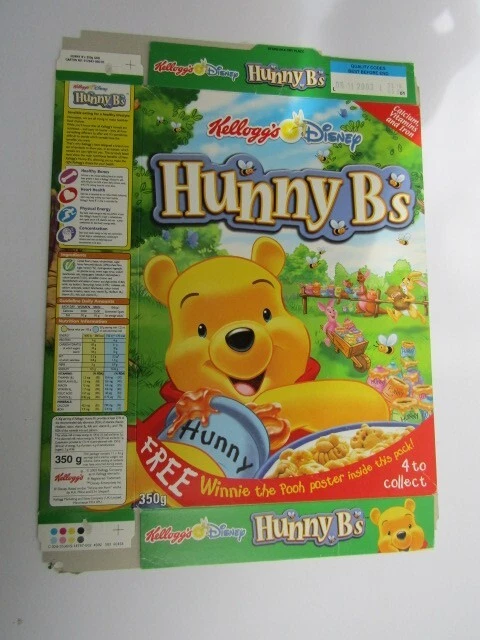 KELLOGGS HONEY BS 2003 Winnie the Pooh Empty Cereal Box £9.99 - PicClick UK
