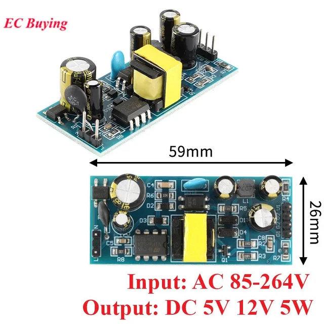 AC-DC 5V 12V 5W Switching Power Supply Module, VIPER12A Switch Board $6 ...