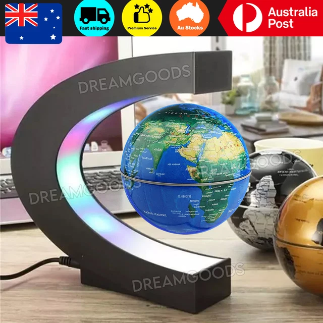 MAGNETIC LEVITATING FLOATING Rotating Globe World Map LED Lamp Light ...