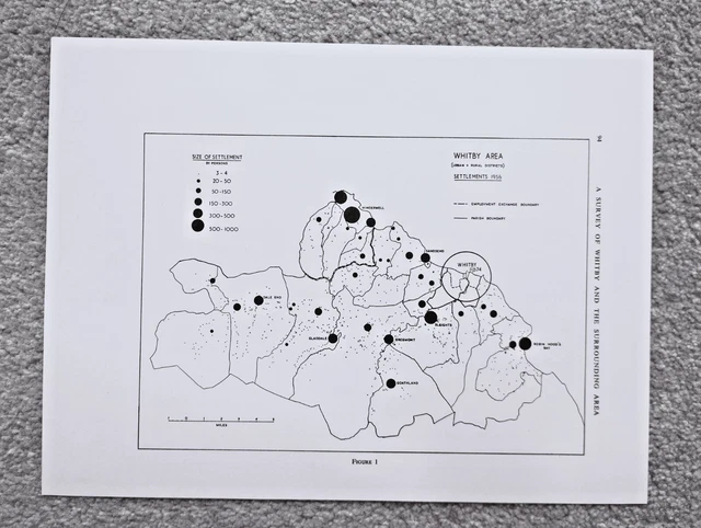VINTAGE 1958 MAP of Whitby - Settlements in 1956 £12.99 - PicClick UK